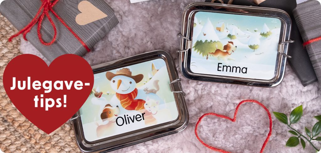 Matboks barn - Matboks med navn i rustfritt stål - Bluum