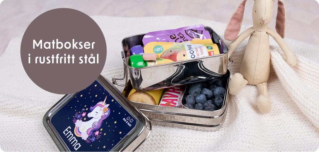 Matboks til barn - Matboks i rustfritt stål med navn - Bob & Belli