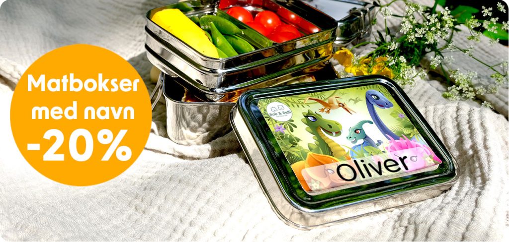 Matboks barn - Matboks med navn i rustfritt stål - Bluum